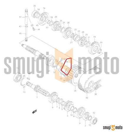Tuleja dystansowa zębatki zdawczej / przedniego koła pasowego, Suzuki ...